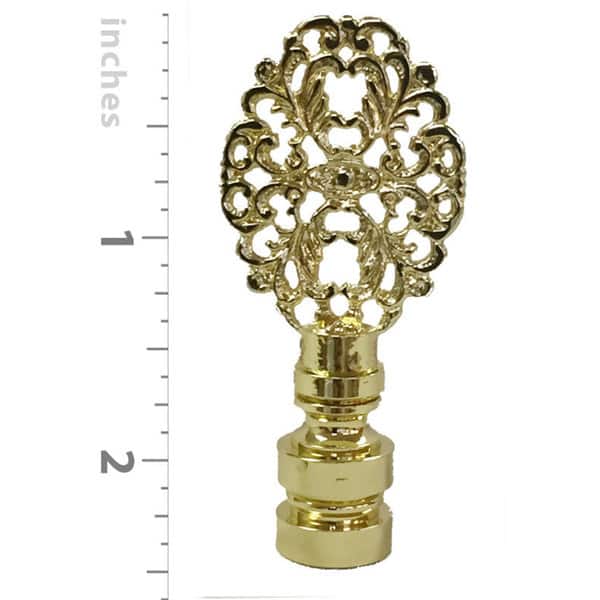 Royal Designs Oval Filigree Lamp Finial for Lamp Shade- Polished Brass ...