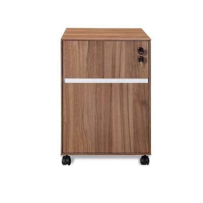 Walnut Professional 2-drawer Mobile Pedestal File - Overstock - 19895831