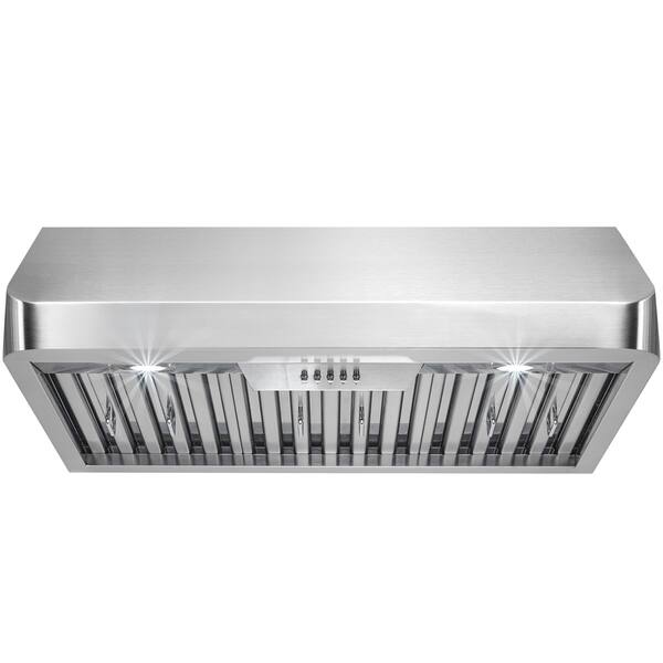 AKDY RH0250 30" Stainless Steel Under Cabinet Range Hood Push Button ...