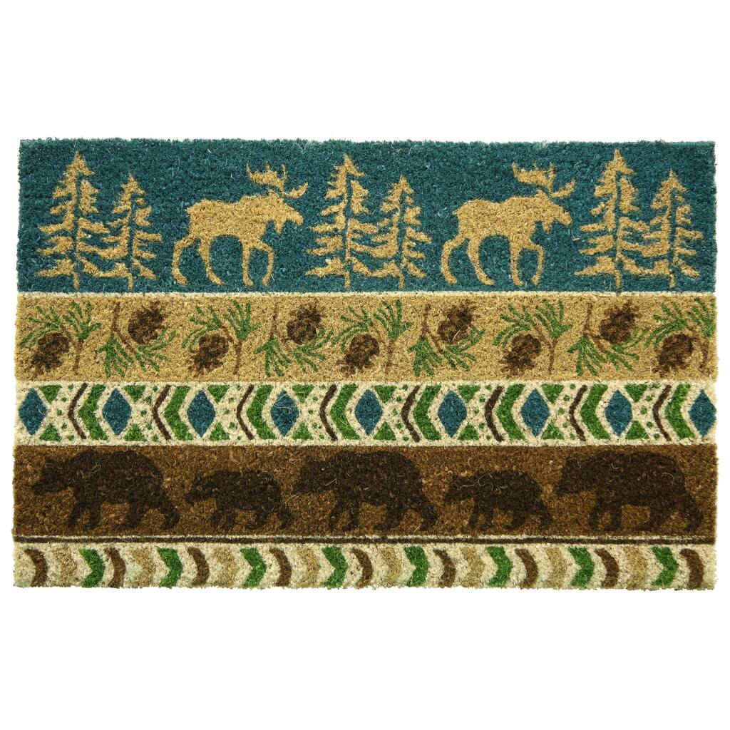 Coir Bleached Timber Ridge printed doormat by Bacova - 18x28 ...
