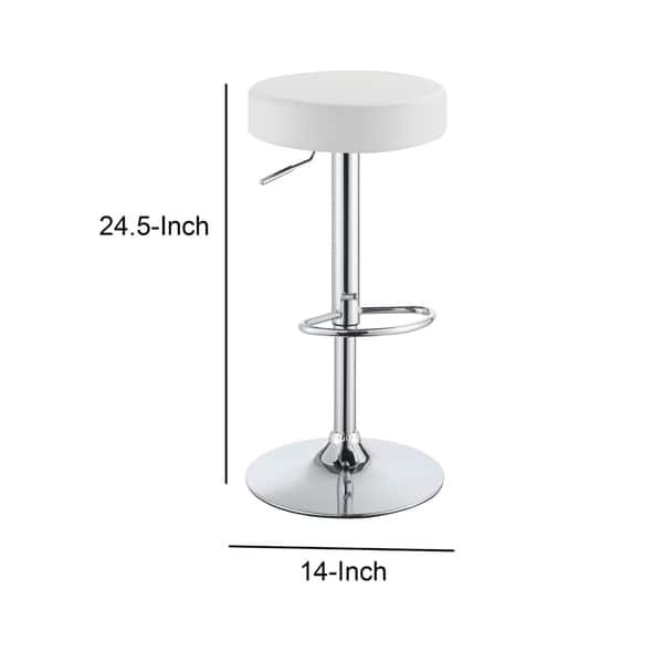 Classy Backless Adjustable Height Bar Stool, White - Bed Bath & Beyond ...