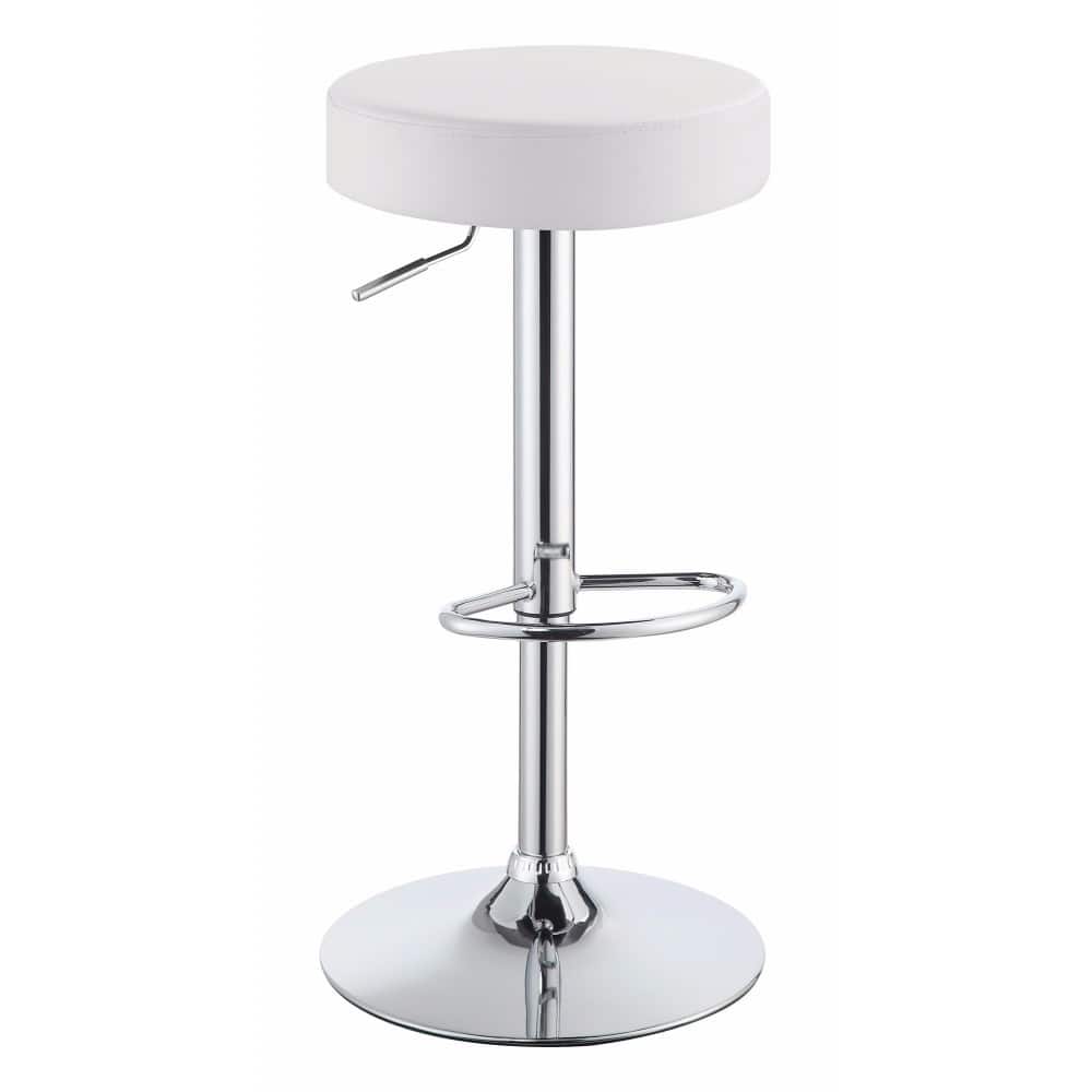 Classy Backless Adjustable Height Bar Stool, White - Overstock - 19972675