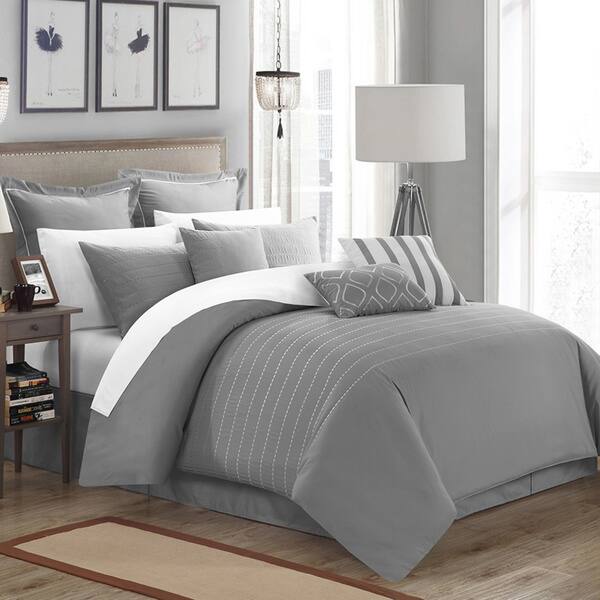Carson Carrington Juelsminde 13-piece Grey Embroidered Comforter Set ...