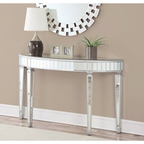 Splendid Mirrored Console Table, Silver - Overstock - 19973077