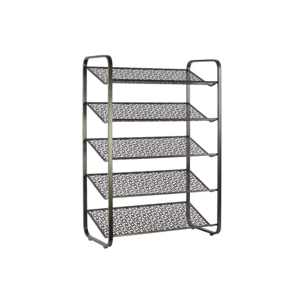 UTC32286: Metal Rectangular Shoe Rack with 5 Pierced Metal Tier Shelves ...
