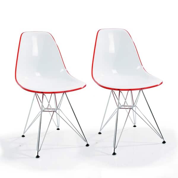Timot Contemporary Two-Toned Polycarbonate Chair with Chrome Legs (set ...