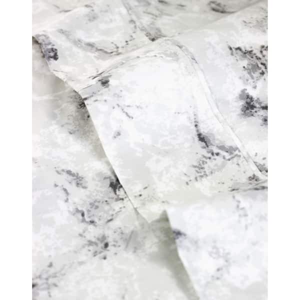 Printed Design Cotton Collection 400TC Grey Marble Bed Sheet Set - Bed ...