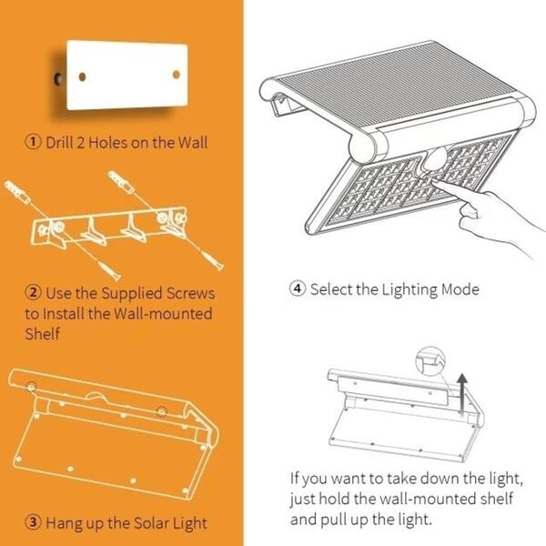 Mpow 58 LED Foldable Motion Sensor Solar Light for Camping, Garden ...