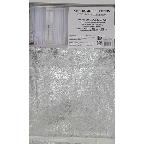 Dainty Home Ombre Lace Metallic Sheer Fabric Rod Pocket Window Curtain ...