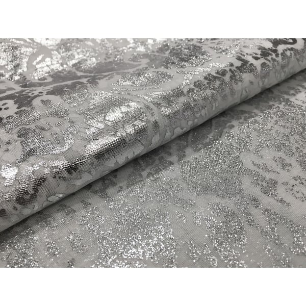 Dainty Home Ombre Lace Metallic Sheer Fabric Rod Pocket Window Curtain ...