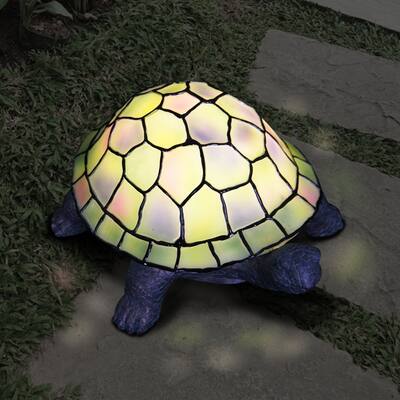 Battery Powered LED Tiffany Turtle Statue - Overstock - 19994606