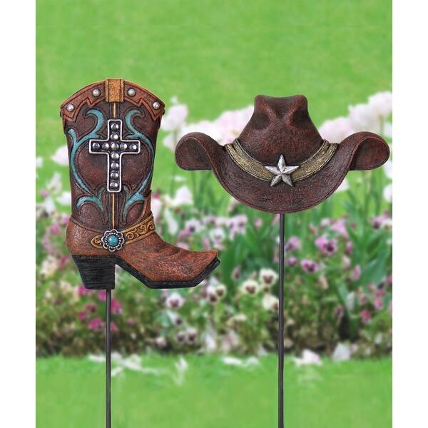 Blue Cowboy Hat and Boot Plant stakes - Set of 2 - Bed Bath & Beyond ...