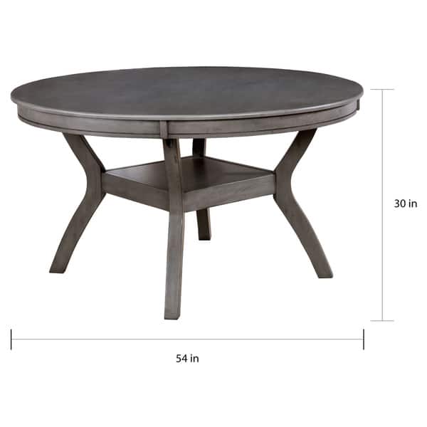 Furniture of America Sine Farmhouse 54-inch Round Wood Dining Table ...