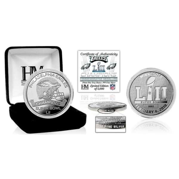 Philadelphia Eagles Super Bowl 52 Champions Pure Silver Mint Coin ...