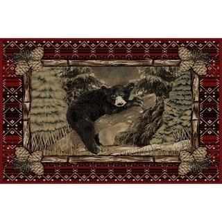 Lodge King Patchwork Rustic Bear Area Rug - On Sale - Bed Bath & Beyond ...