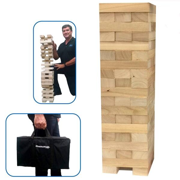 54 Piece Giant Wood Block Stack & Tumble Tower Toppling Blocks Game ...