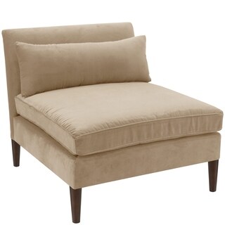 Skyline Furniture Armless Chair in Micro-suede Oatmeal - Bed Bath ...