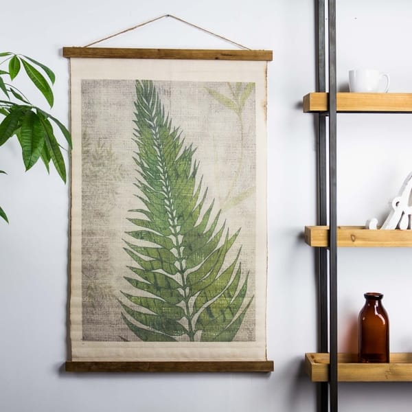 American Art Decor Fern Leaf Wall Scroll Tapestry with Rope - Bed Bath ...