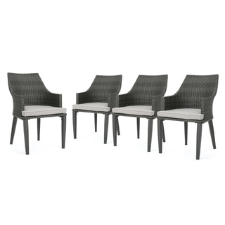 Hampton Outdoor Acacia Wood and Wicker Dining Chair (Set of 2) by ...