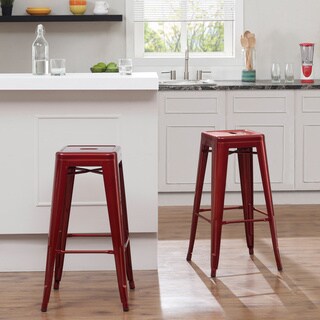 30-inch Candy Apple Metal Bar Stools (set of 2) - Bed Bath & Beyond ...