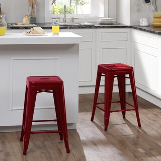 24-inch Candy Apple Metal Counter Stools (set of 2) - Bed Bath & Beyond ...