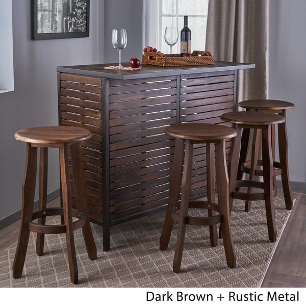 Samala 5-Piece Acacia Wood Bar Set by Christopher Knight Home - On Sale ...