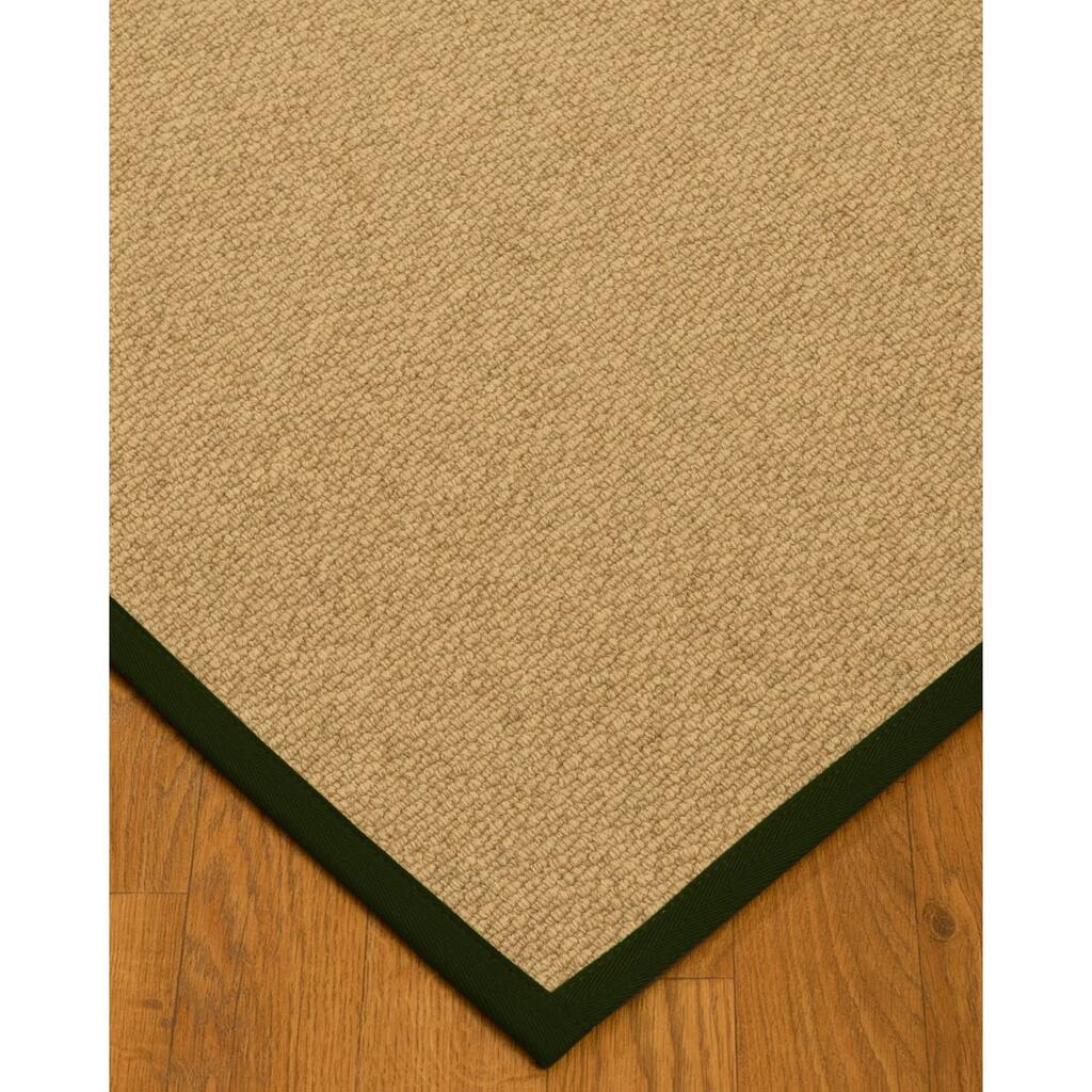 NaturalAreaRugs Laguna Custom Wool (4' x 6') Moss Border - 4' x 6 ...