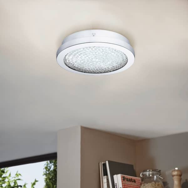 Eglo Arezzo 2 11-inch Chrome LED Ceiling Light with Clear Glass - On Sale - Bed Bath & Beyond ...