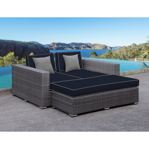 Grey rattan daybed store