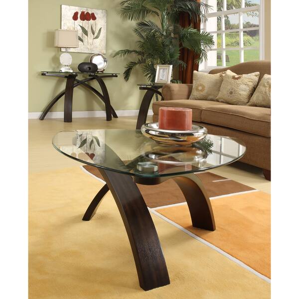 Strick & Bolton Ascott Modern Glass-top Arch Legged End Table - Bed ...
