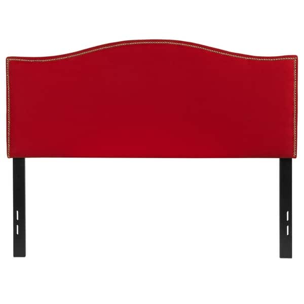 Regal Full Size Red Fabric Headboard with Nailhead Trim - Bed Bath ...