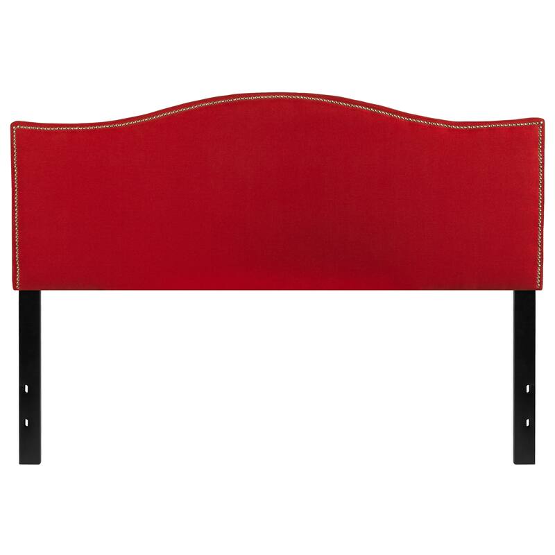 Regal Queen Size Red Fabric Headboard with Nailhead Trim - Overstock ...
