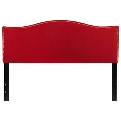 Regal Queen Size Red Fabric Headboard with Nailhead Trim - Overstock ...