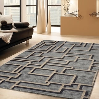 RugSmith Grey Tetris Mid-Century Geometric Area Rug - 5'6" x 8'6" - 5'6 ...