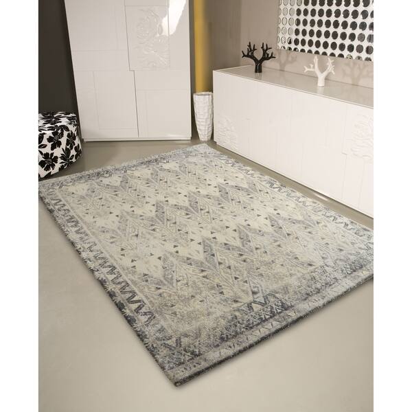 RugSmith Grey Prime Distressed Vintage Inspired Area Rug - 5' x 7 ...