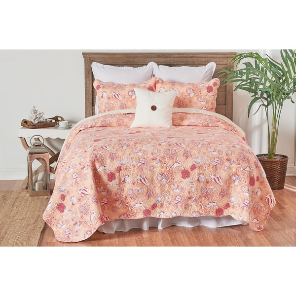 Lagoon Peach Quilt - Bed Bath & Beyond - 20225188