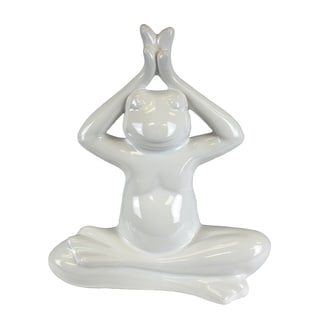 Sagebrook Home CERAMIC YOGA FROG FIGURINE, WHITE - Bed Bath & Beyond ...