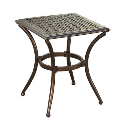 Indoor and Outdoor Black Square 19 inch Side Table with Feet Glides ...