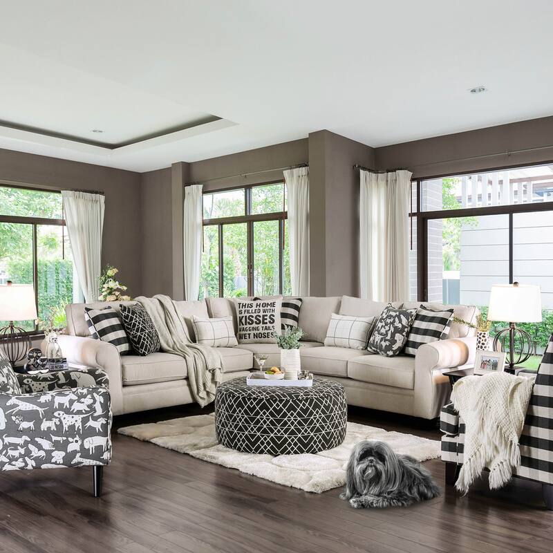 Hem Contemporary Ivory Solid Wood Sectional Sofa by Furniture of ...