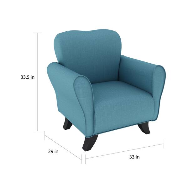 Copper Grove Cornflower Caribbean Blue Linen Curved Back Arm Chair ...
