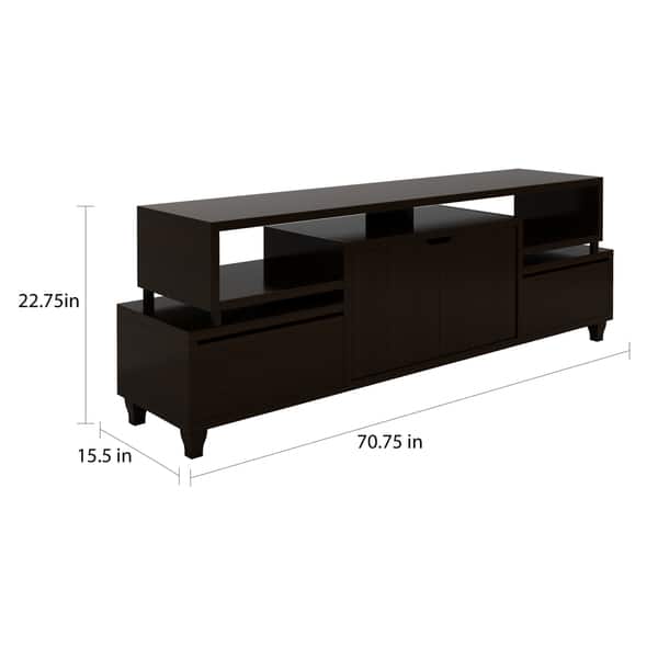Alise Modern Cappuccino 70-inch Multi-functional Storage TV Console by ...
