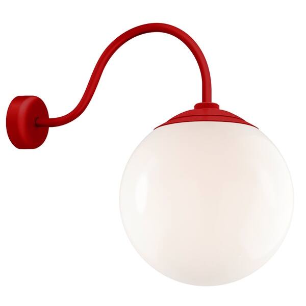 Troy RLM Lighting Globe Red 23-inch Loop Arm Outdoor Wall Mount, White ...