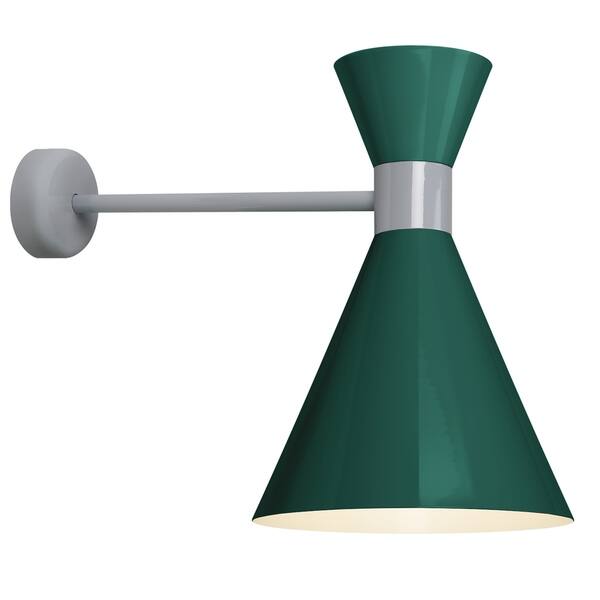 Troy RLM Lighting Mid Century 12-inch Outdoor Wall Mount, Hunter Green ...