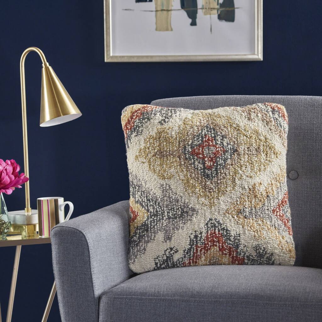 Parinas Square Multi Wool Pillow by Christopher Knight Home - Overstock ...