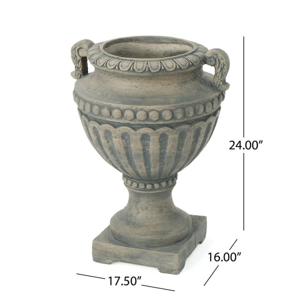 Alston Outdoor 24-inch Cast Stone Urn by Christopher Knight Home - Bed ...