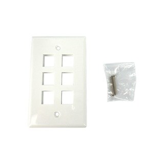 Sewell Wall Plate with 6 Keystone Ports - 1-Gang - White - Bed Bath ...