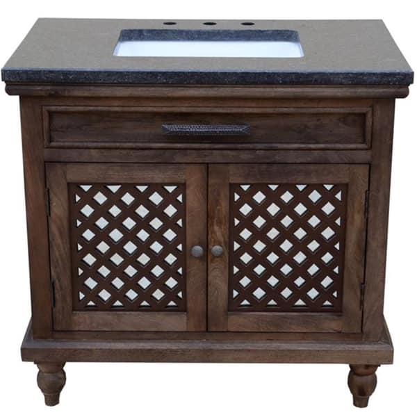 36 inch wide Mango Vanity with mirrored door in brown finish - Bed Bath ...