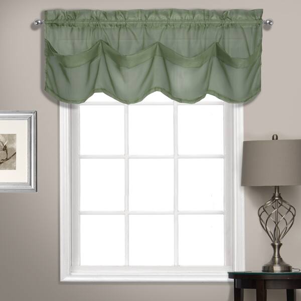 Summit 56in x 14in Sheer Voile Tuck Valance With Beautiful Shaped ...