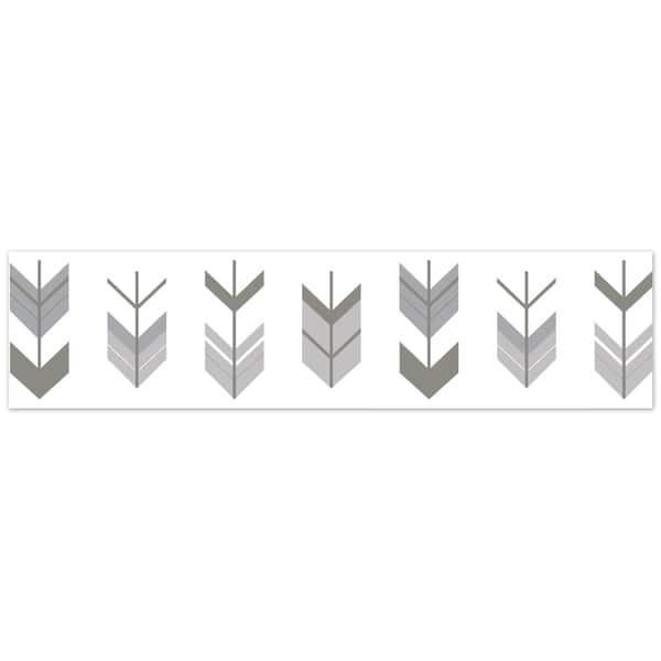 Sweet Jojo Designs Wall Paper Border for the Grey and White Mod Arrow ...