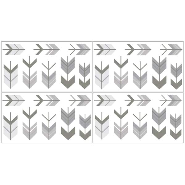 Sweet Jojo Designs Grey and White Mod Arrow Collection Peel and Stick ...